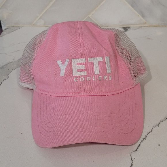 Yeti | Accessories | Yeti Baseball Cap Hat Pink And White Embroidered ...
